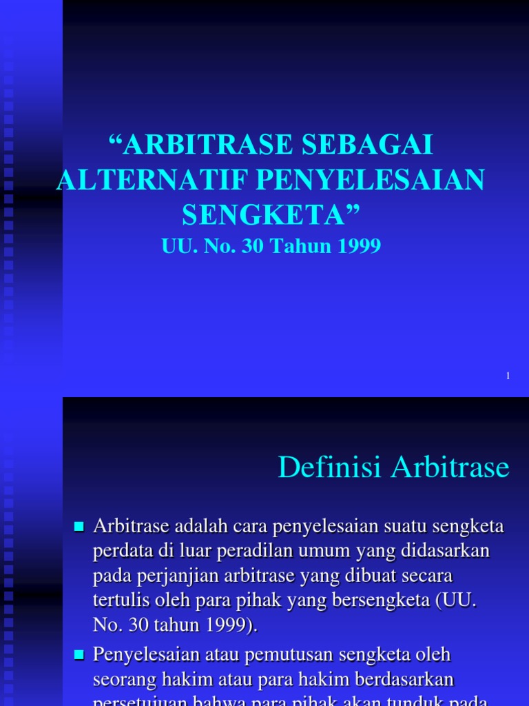 Materi 8 - Mengenal Arbitrase | PDF