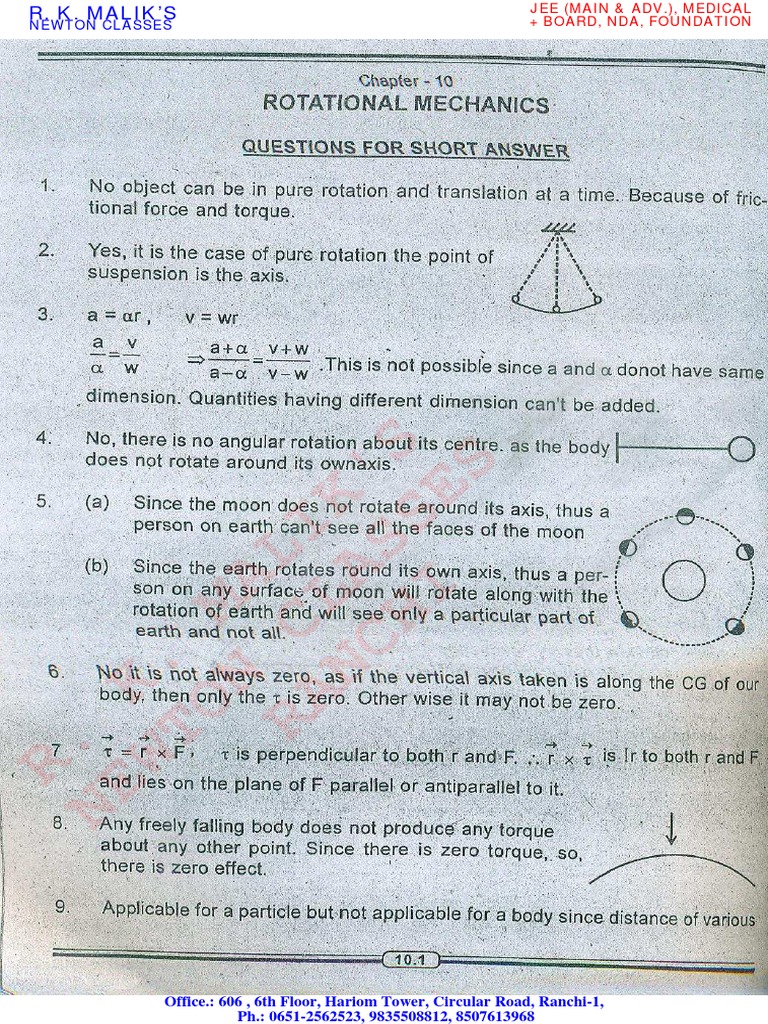 Chapter 10 Rotational Mechanics | PDF | Mechanics | Mechanical Engineering