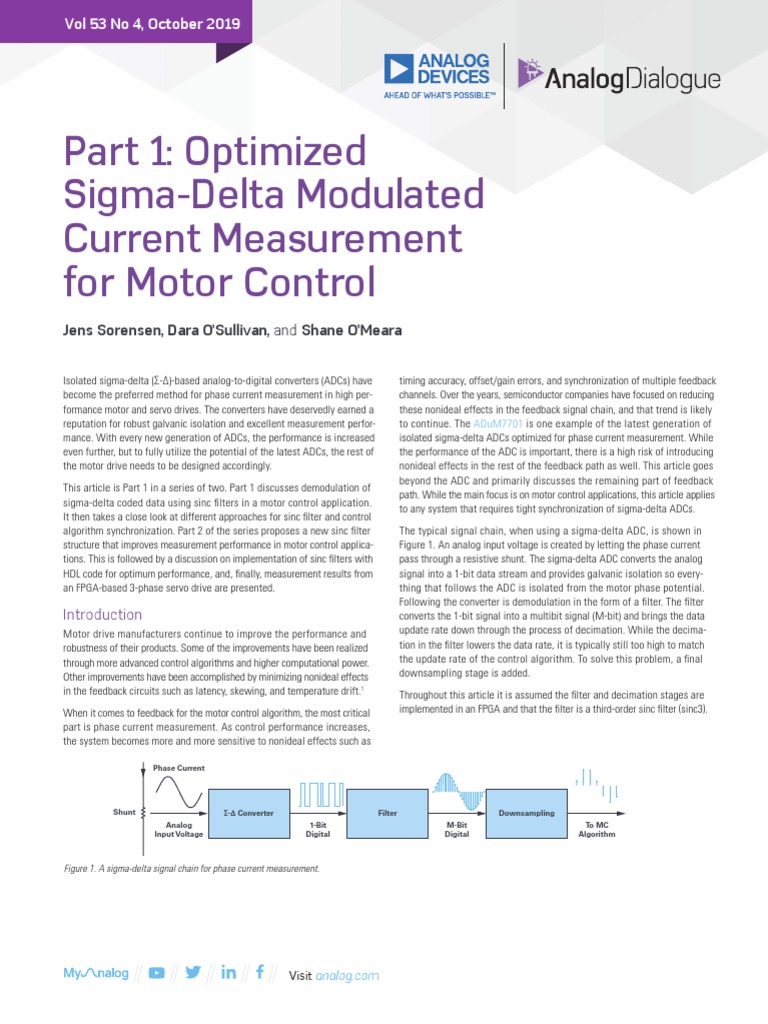 Optimized Sigma Delta Modulated Current Measurement For Motor Control | Download Free PDF ...