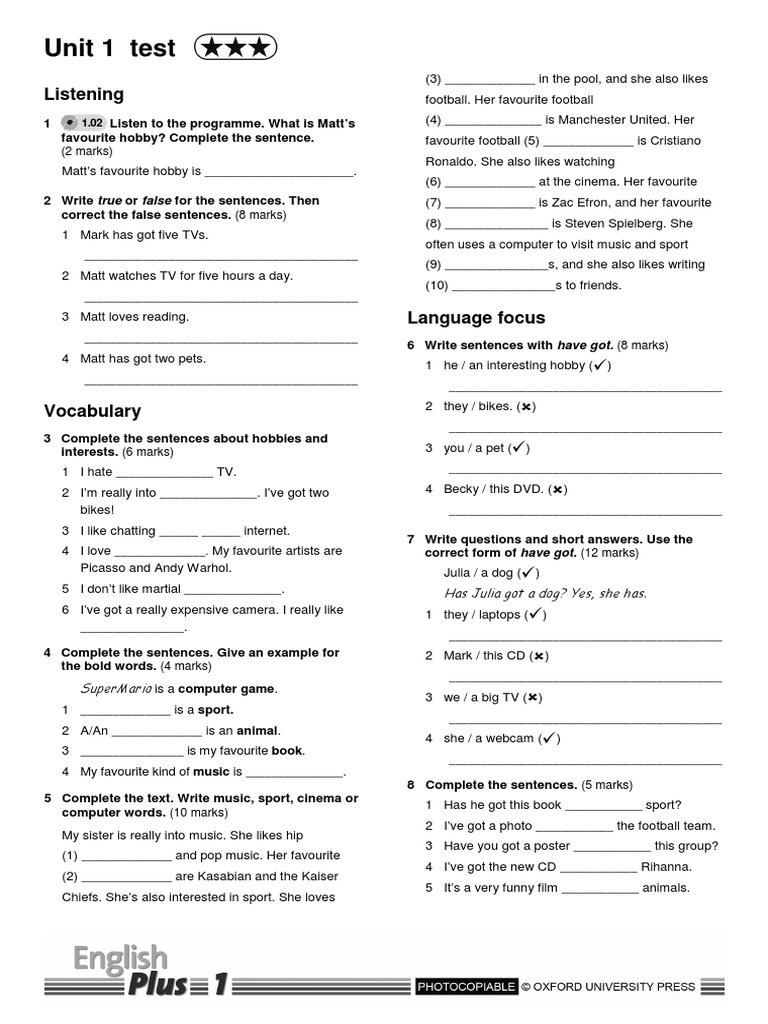Unit 1 Higher Test | PDF