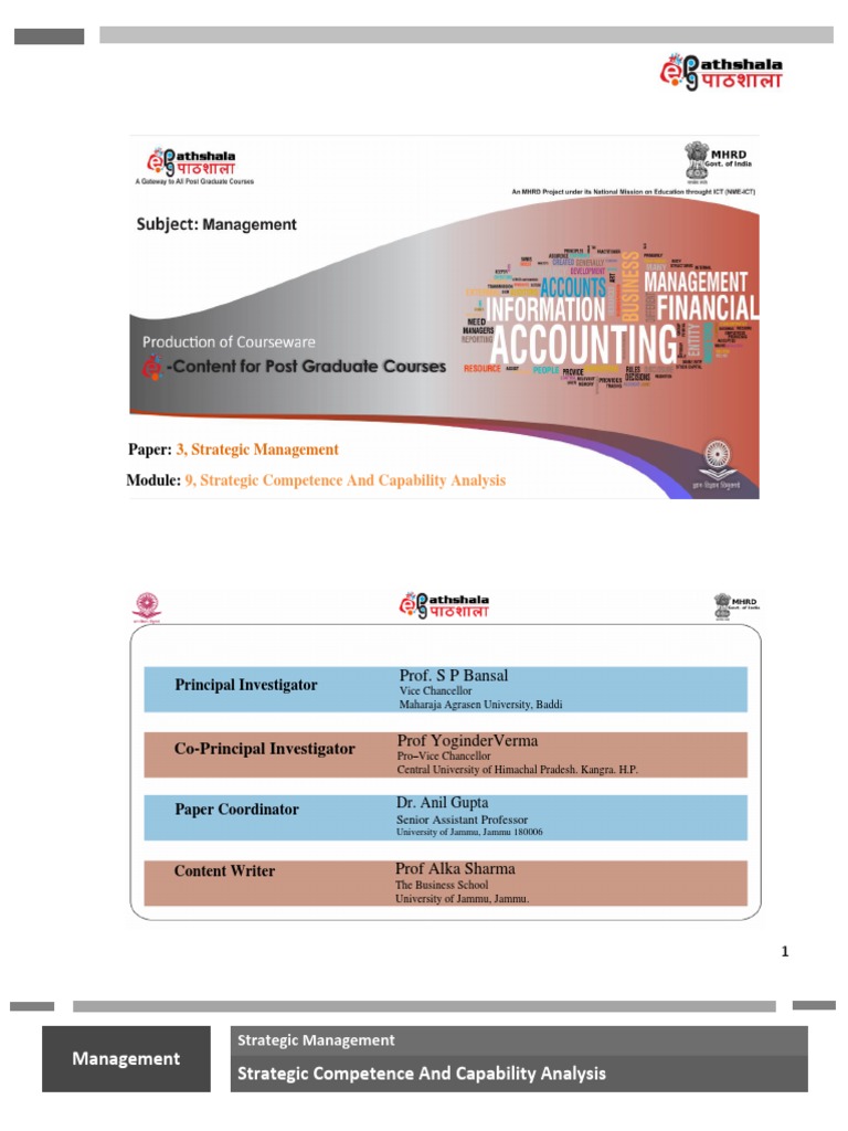 Strategic Competence Analysis Guide | PDF | Swot Analysis | Strategic ...
