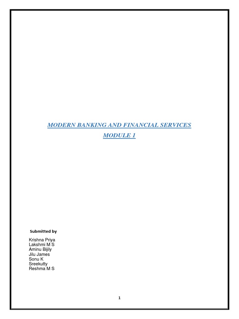 Mod 1 Mbfs PDF New | PDF | Automated Teller Machine | Banks & Banking