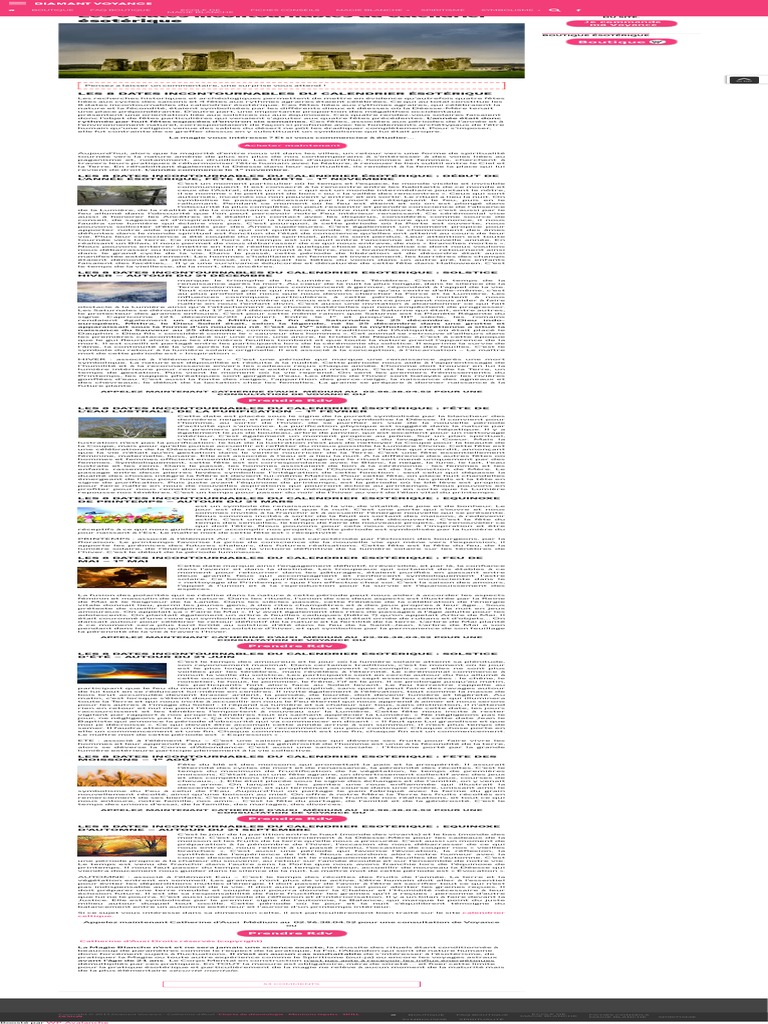Les 8 Dates Incontournables Du Calendrier Ésotérique | PDF | Calendrier