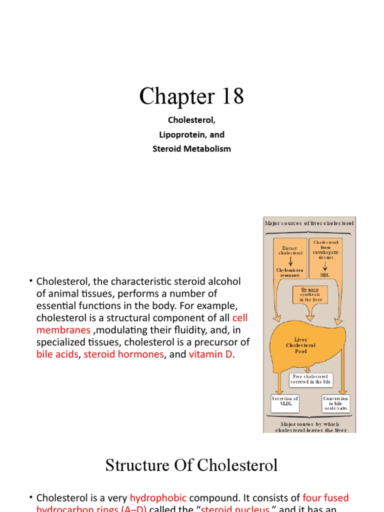 Chapter 18 Lippincott Biochemistry | PDF | Cholesterol | Lipoprotein