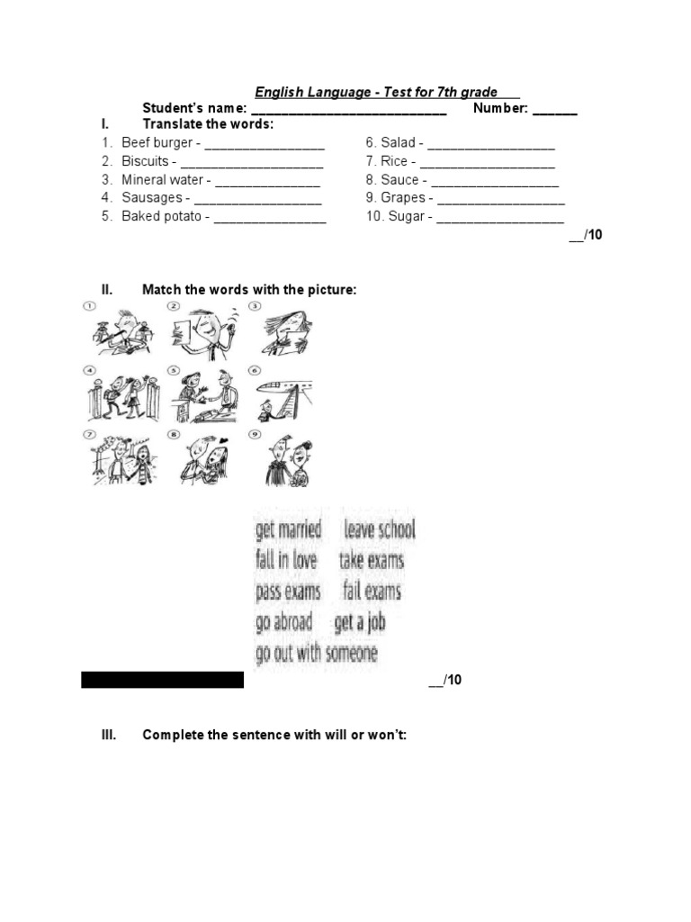 English Language Test For 7th Grade FINAL | PDF | Language Arts ...