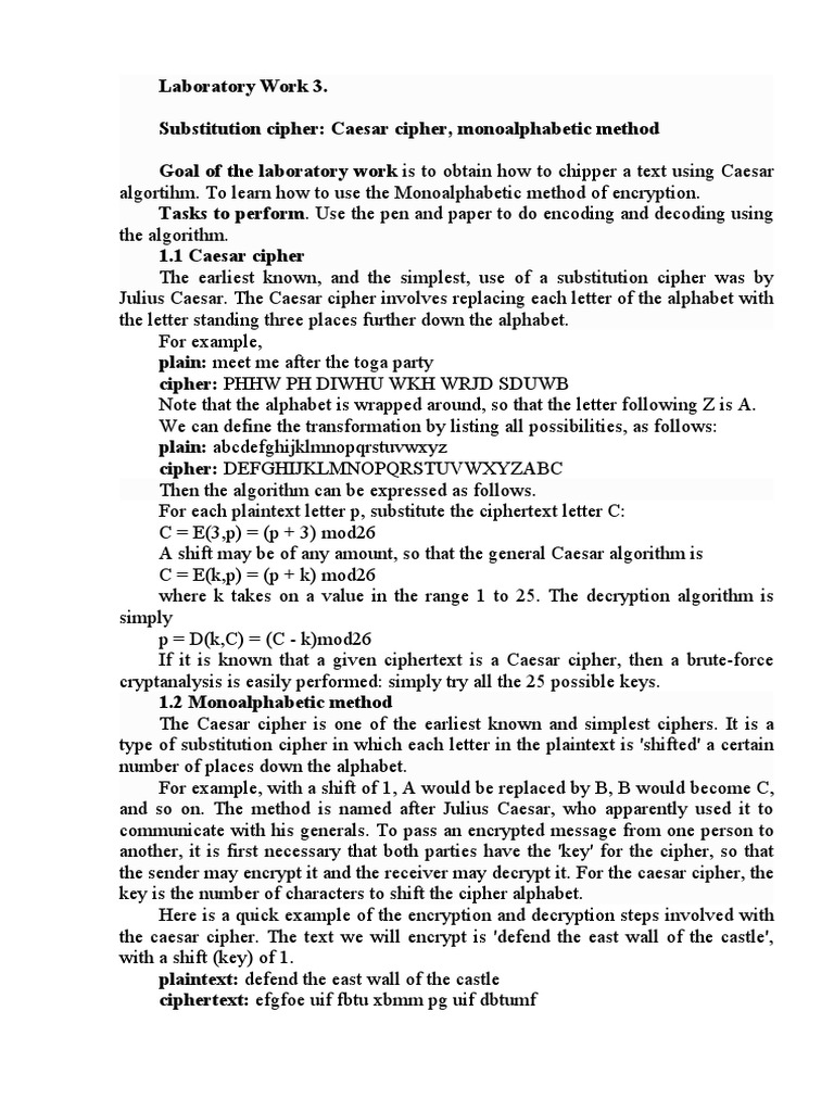 Practical Lesson 3 | PDF | Cipher | Encryption