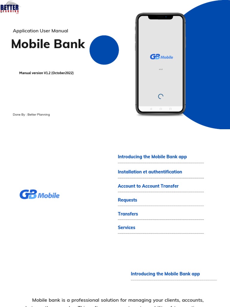 Mobile Bank App User Manual V1.2 | PDF | Finance & Money Management