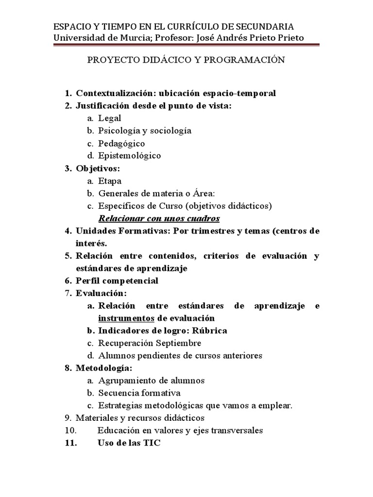 Esquema Programación | PDF