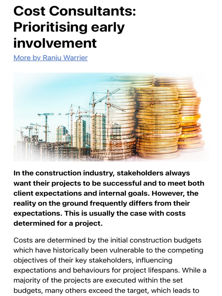 Cost Consultants Role | PDF | Consultant | Procurement