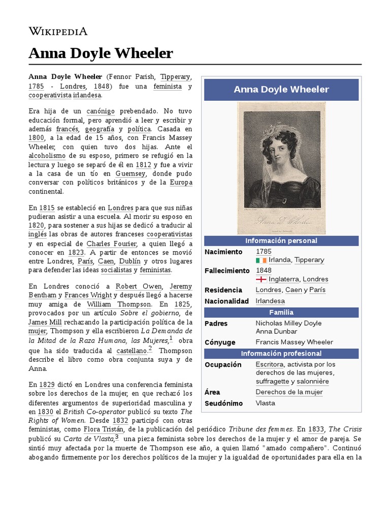 Anna Doyle Wheeler | PDF | Historia