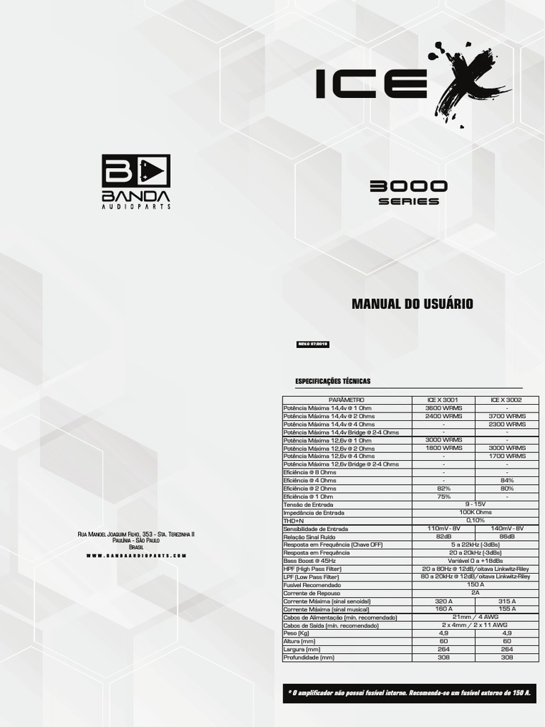Manual Do Usuário Ice X 3000 Series Jul19 PT BR | PDF | Diodo emissor ...