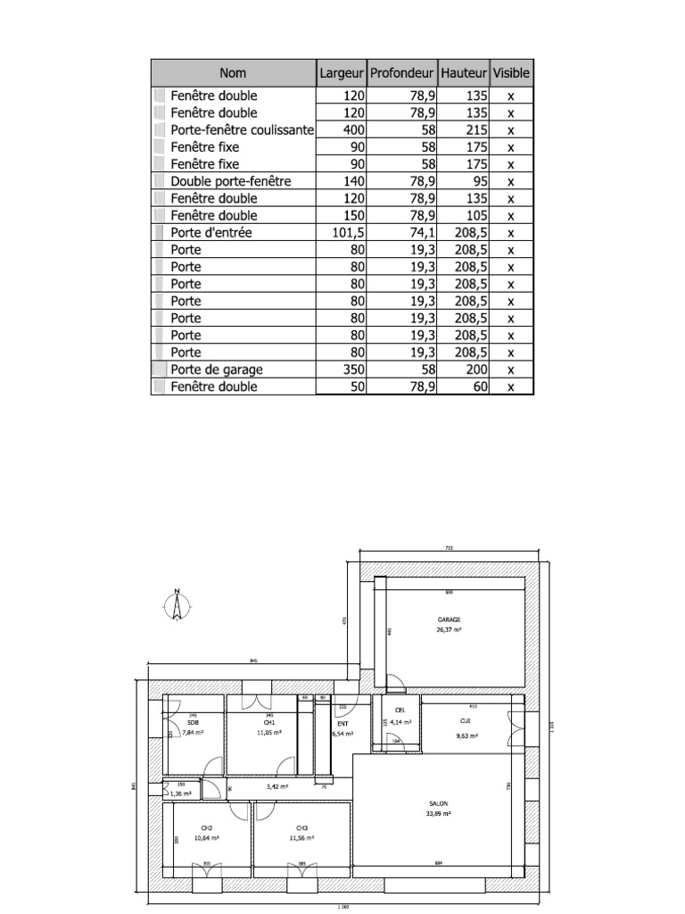 Plan Cotation M + Menuiseries | PDF