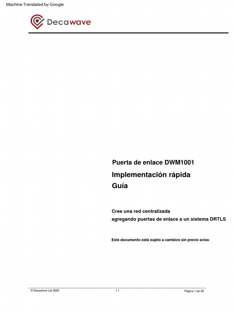 DWM1001 Gateway Quick Deployment Guide | PDF | Software | Red mundial