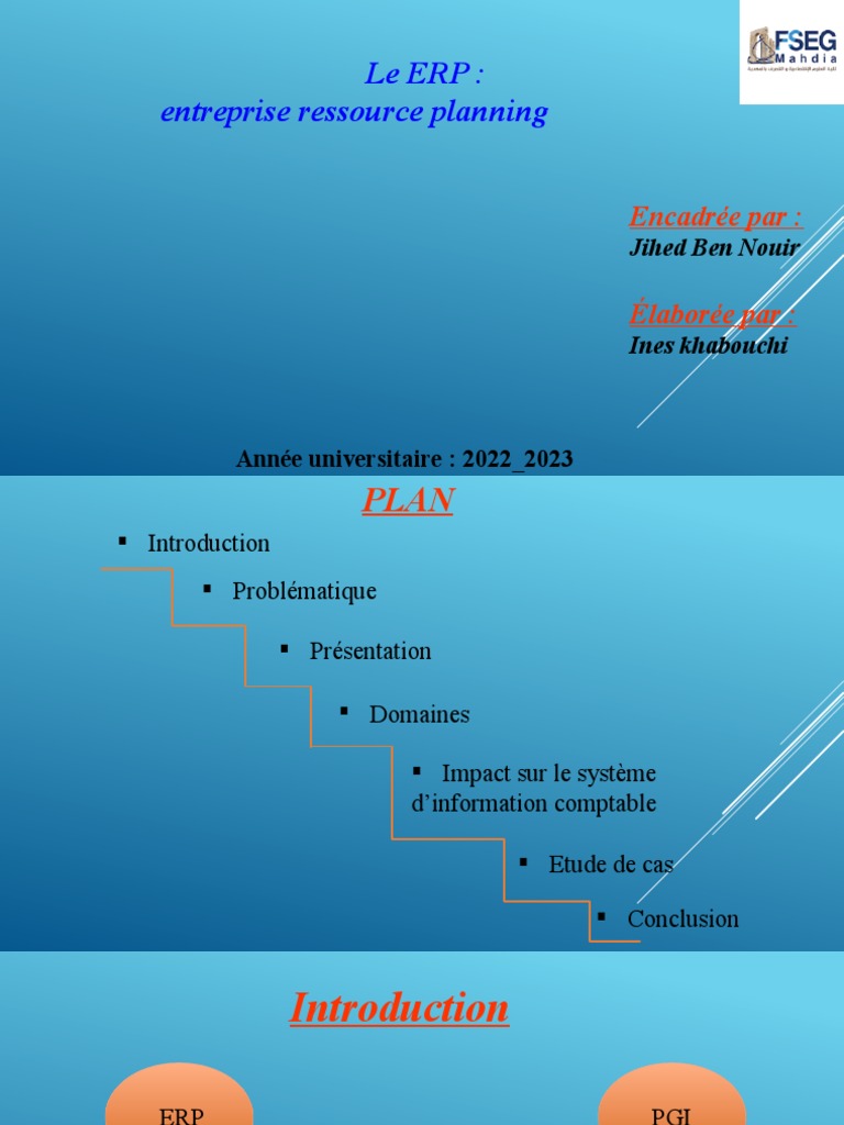 Leerp: Entreprise Ressource Planning: Encadrée Par | PDF | Progiciel de gestion intégré ...