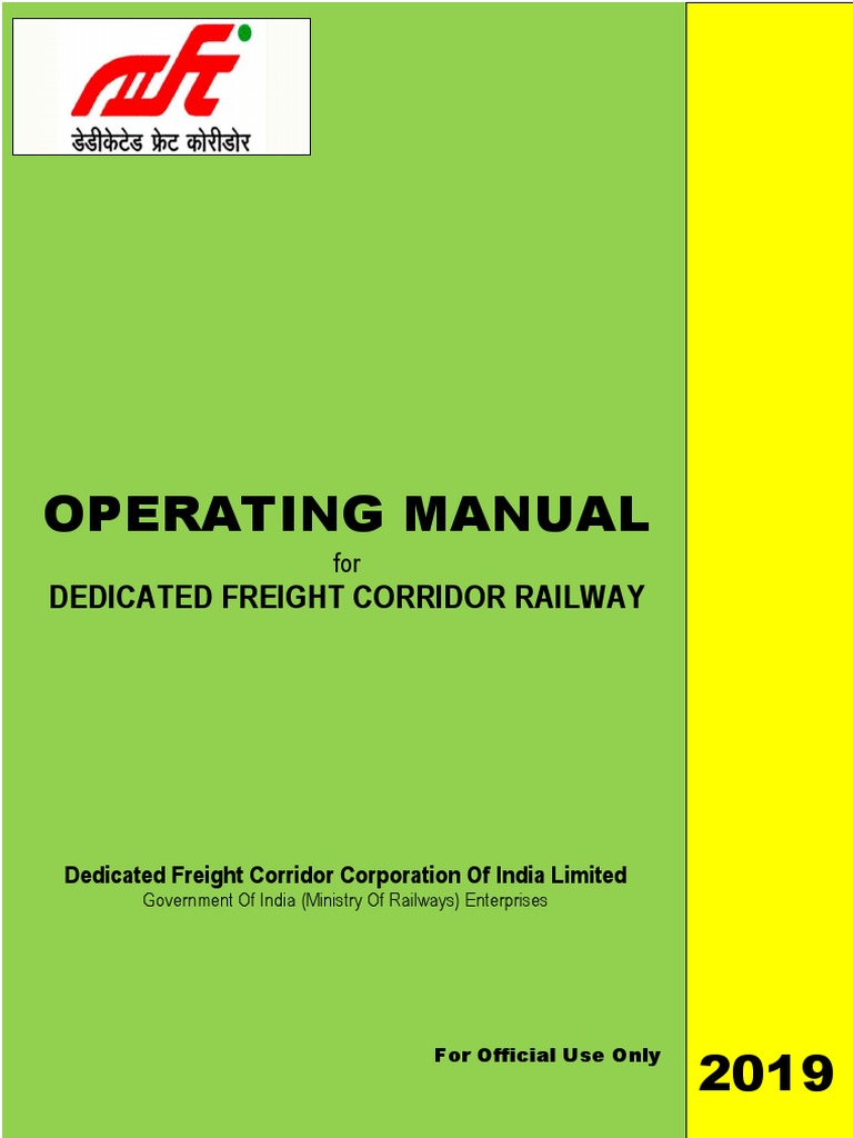 DFCCIL 2019 Operations Manual Guide | PDF | Rail Transport | Train