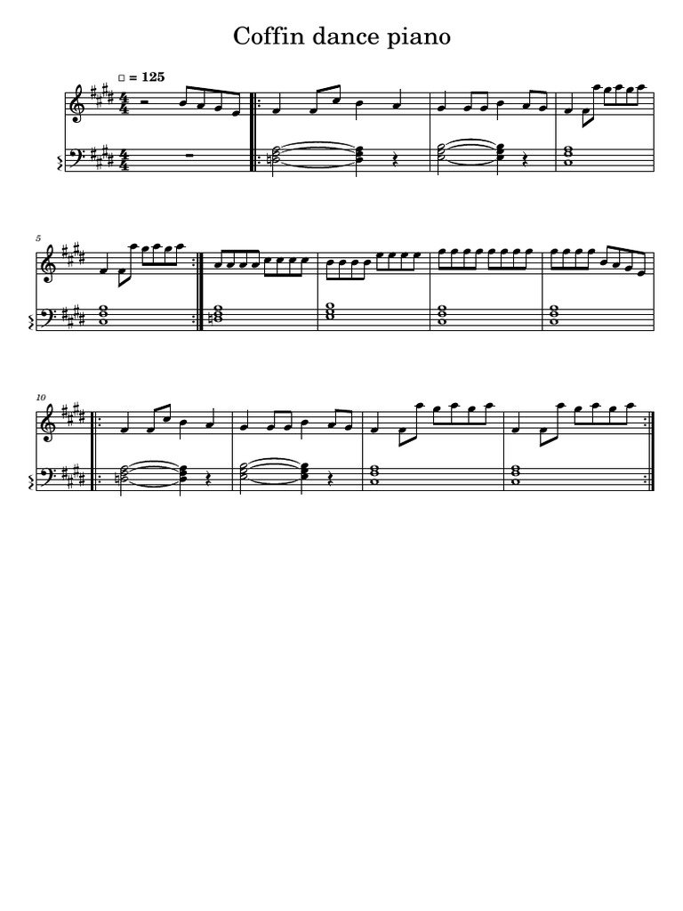 Coffin Dance Piano | PDF