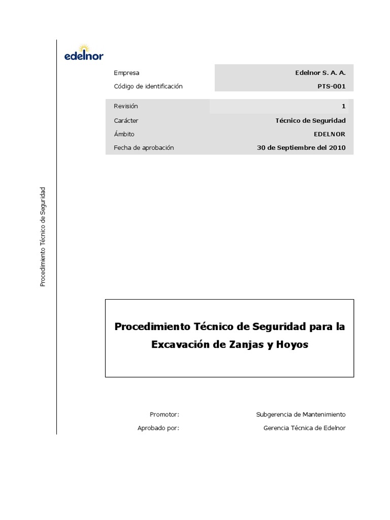 Procedimientos Excavaciones | PDF