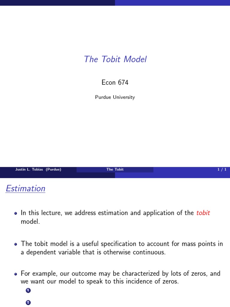 Tobit Regression 1 | PDF | Normal Distribution | Statistical Theory