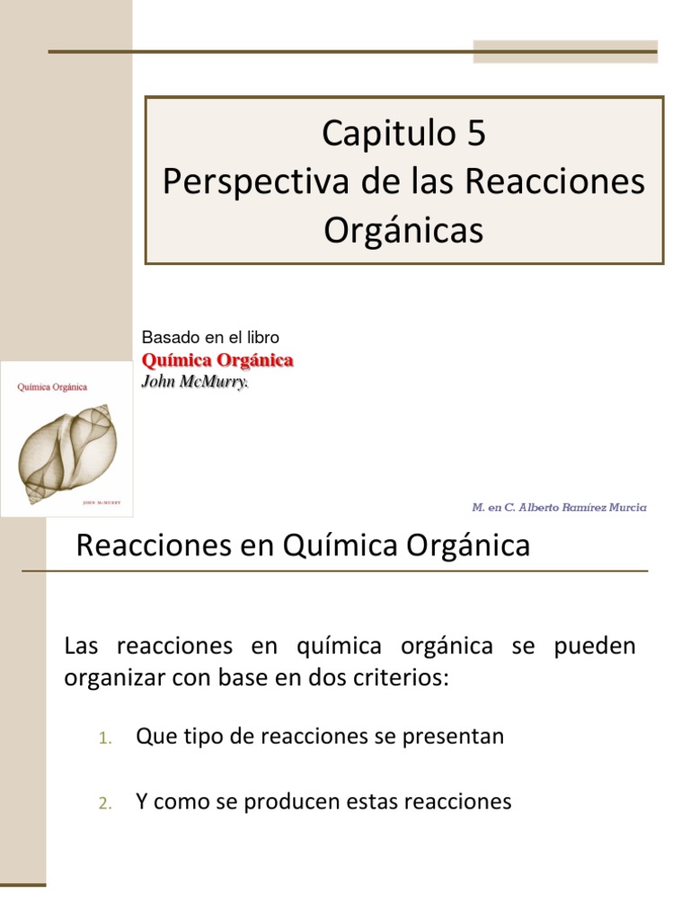 Tipos y Mecanismos de Reacciones Orgánicas | PDF | Equilibrio químico ...