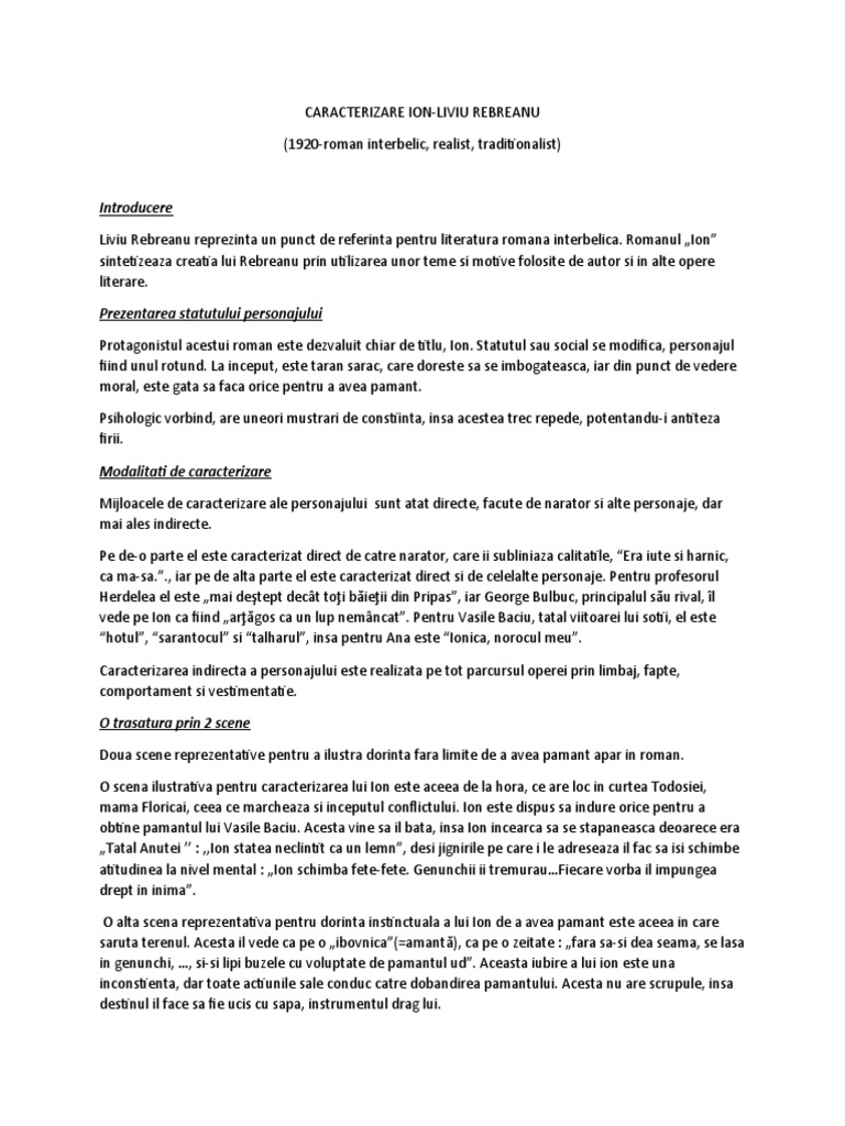 Caracterizare Ion | PDF