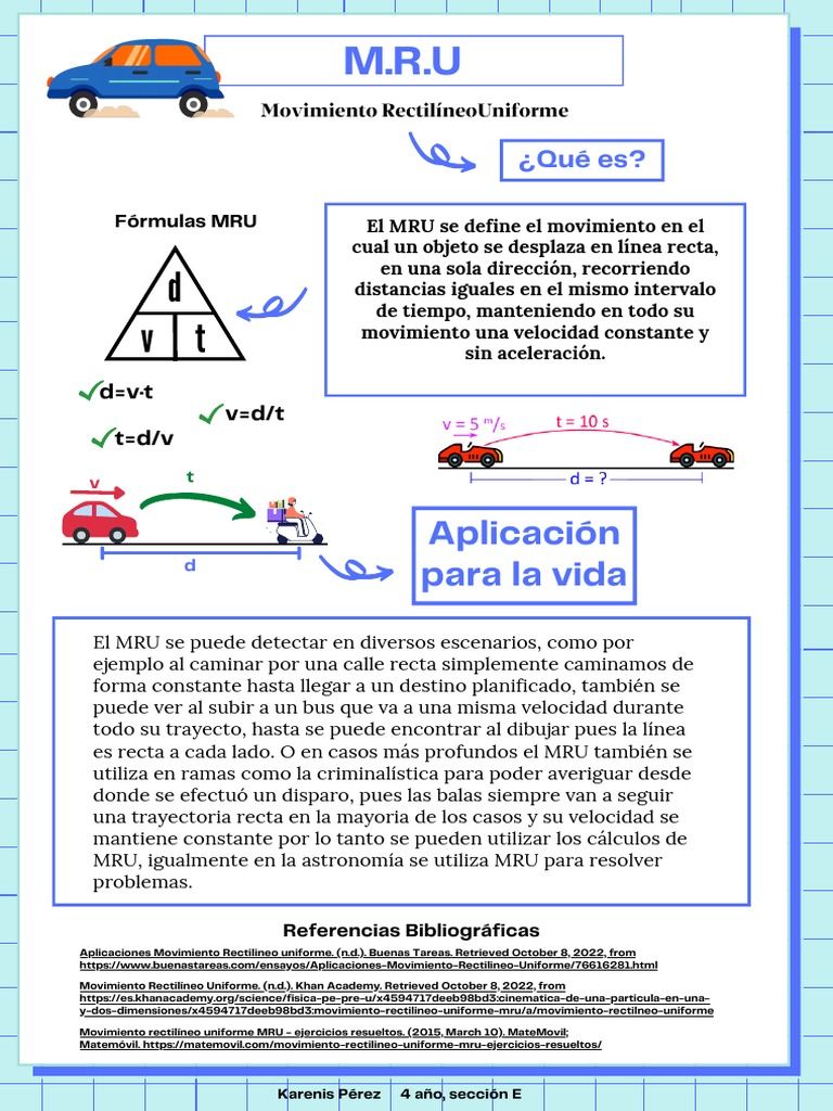 Definición y Aplicaciones del MRU | PDF | Velocidad | Aceleración