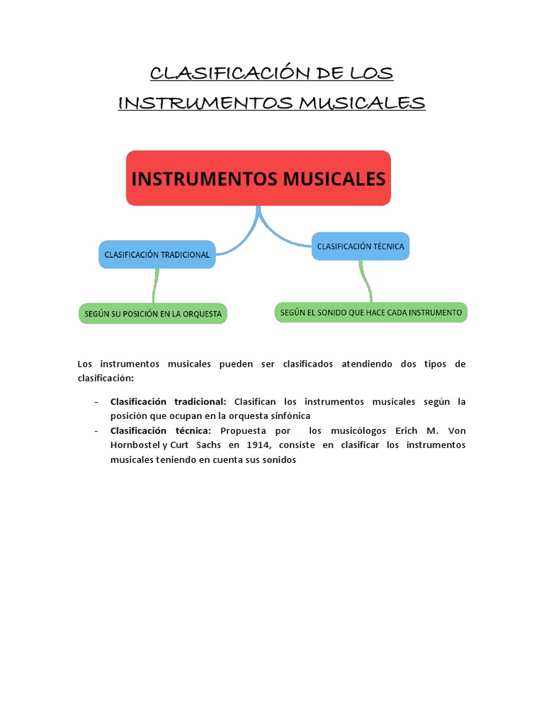 Clasificación de Los Instrumentos Musicales | PDF | Instrumentos ...