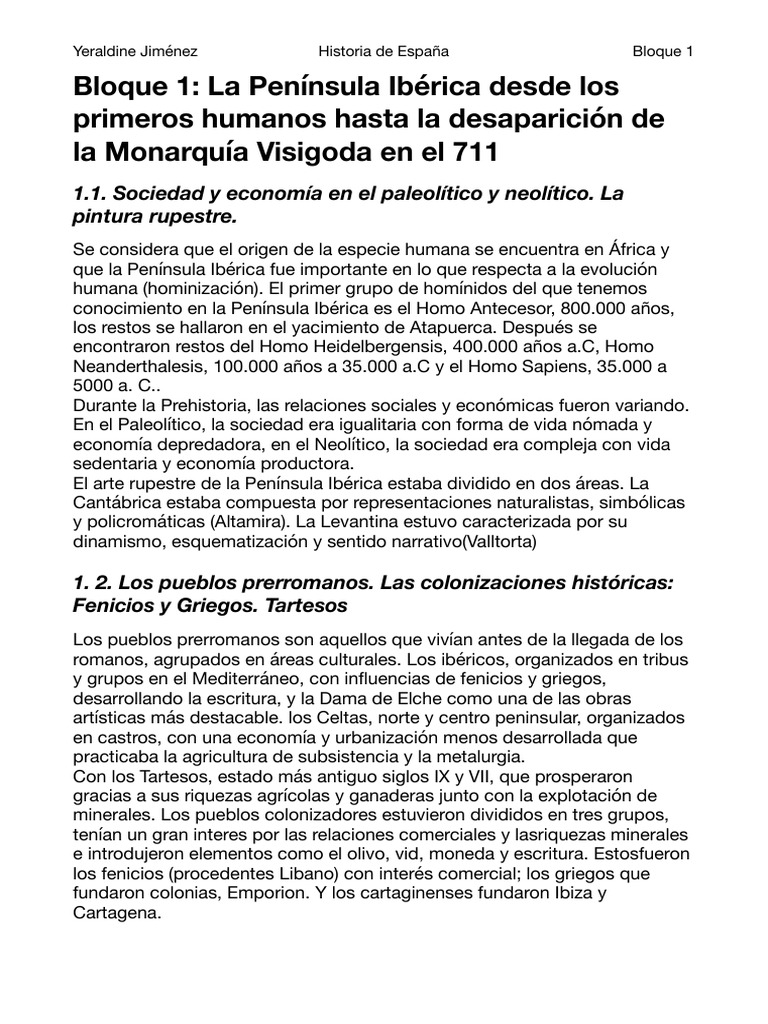 Bloque 1 Historia De España Pdf España Cartago