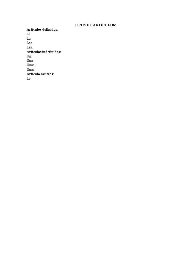 Tipos de Artículos | PDF