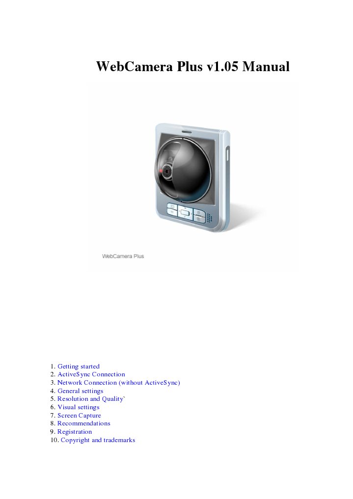 Webcamera Plus V1.05 Manual | PDF | Screenshot | Microsoft Windows
