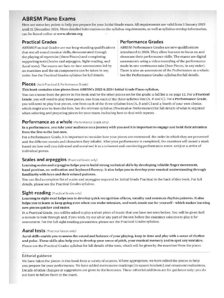ABRSM Syllabus 2023 & 2024 | PDF