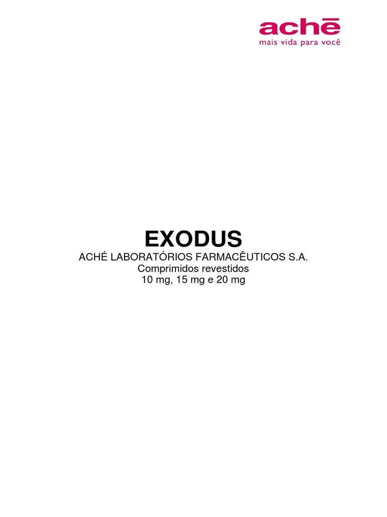 Bula do medicamento Exodus (oxalato de escitalopram) contendo ...