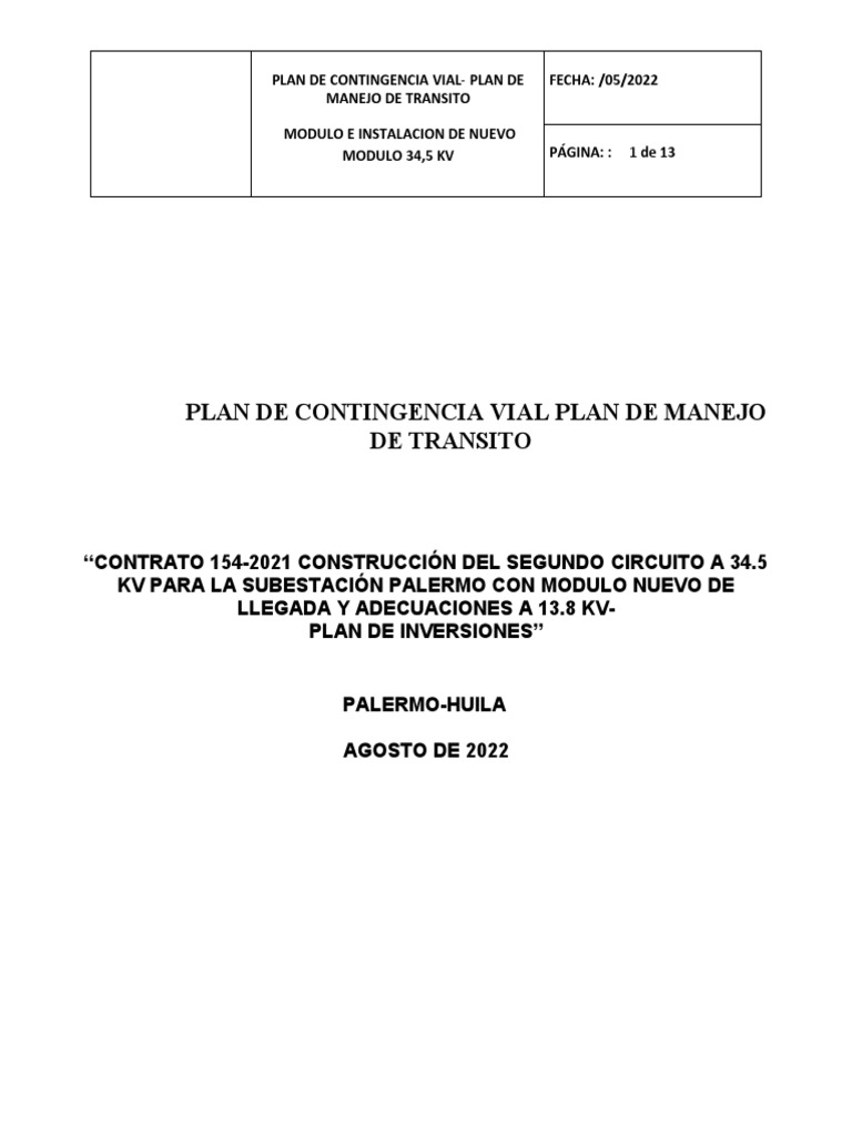 Plan Manejo de Tránsito | PDF | Peatonal | Transporte