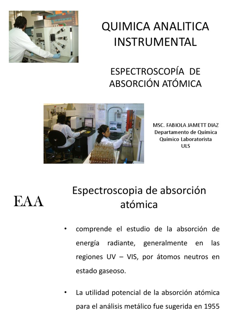 Diapositivas EAA | PDF | Línea espectral | Espectroscopía de absorción ...
