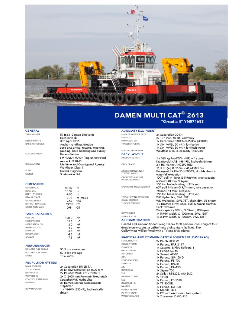 Product Sheet Damen Multi Cat 2613 Yn571683 Orcadia II | PDF | Water ...