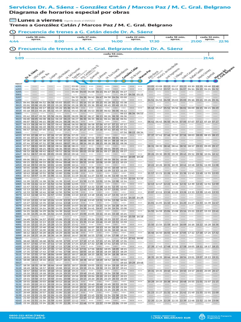 Horarios Tren Belgrano Sur | PDF | Buenos Aires | Transporte ferroviario
