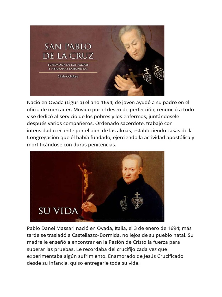 Vida de San Pablo de la Cruz | PDF | Iglesia Católica