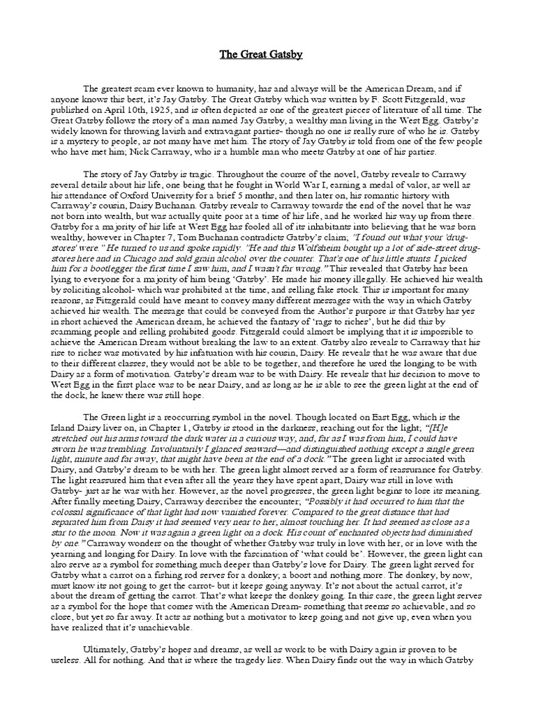 The Great Gatsby | PDF | The Great Gatsby