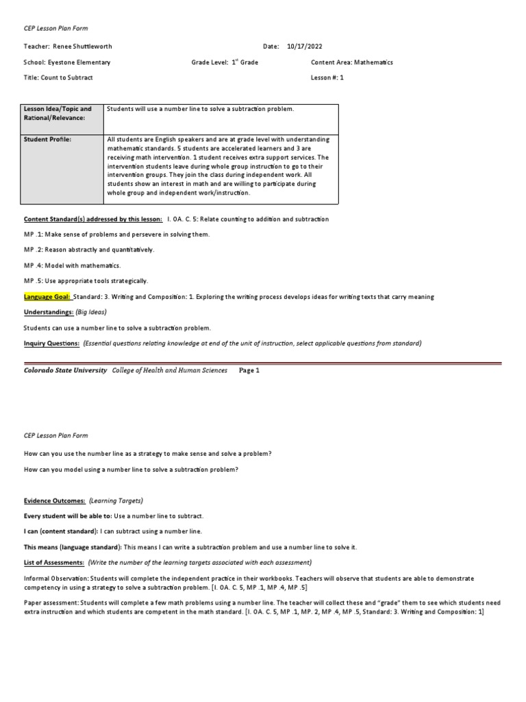 Cep Lesson Plan Lesson 4 | PDF | Lesson Plan | Teachers