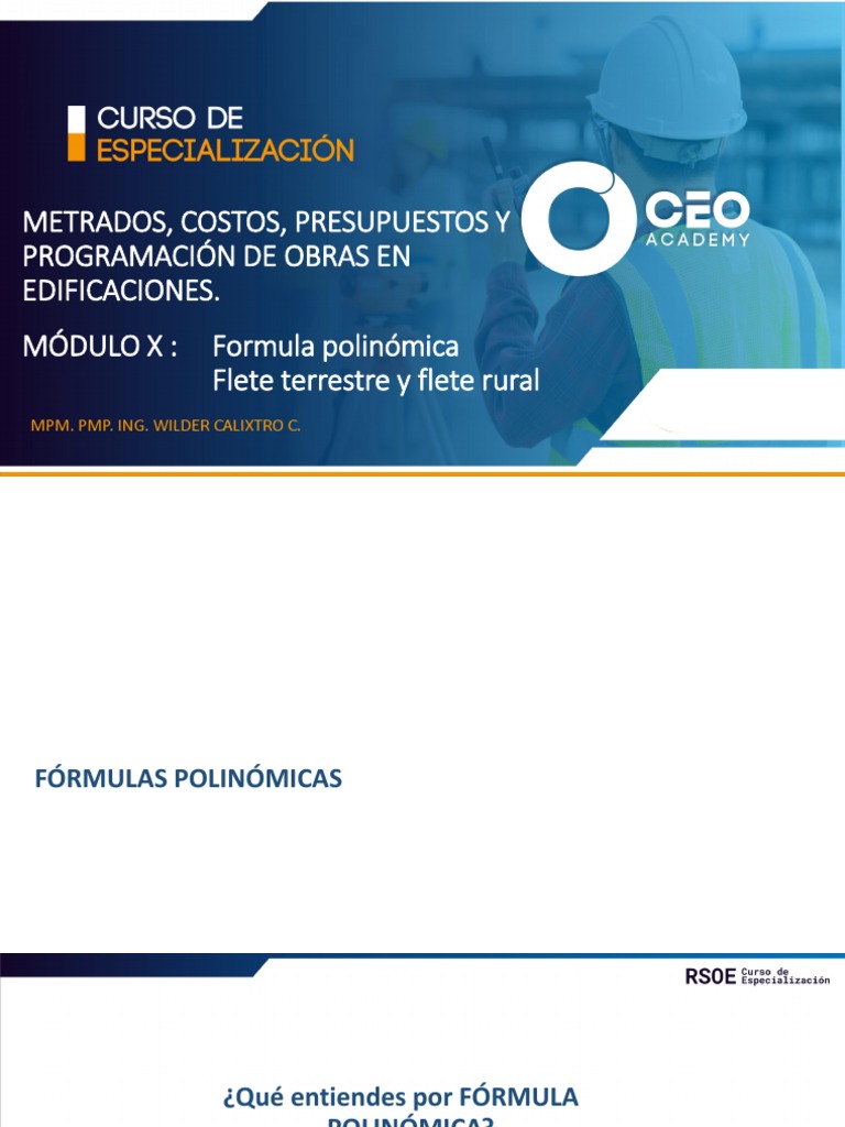 Fórmulas Polinómicas en Obras | PDF