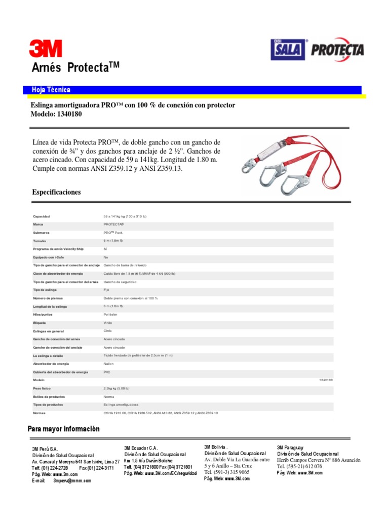 Arnés Protecta: Hoja Técnica | PDF | Equipo