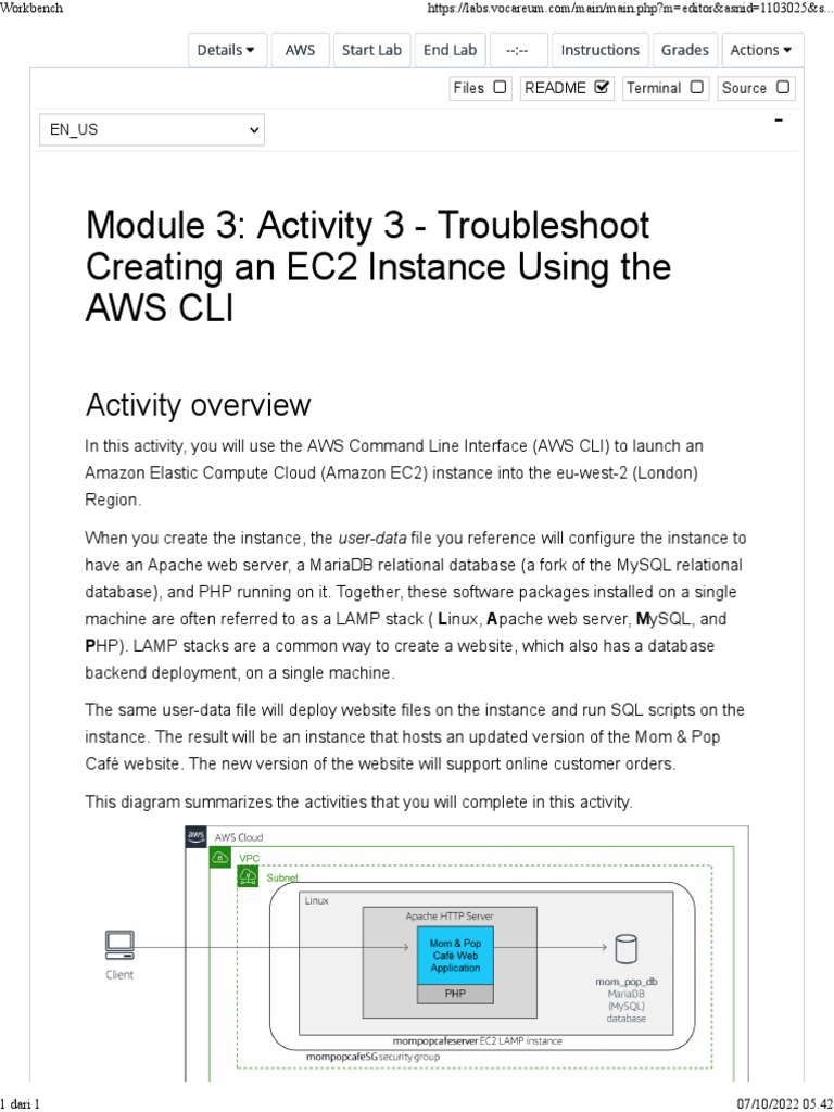 Modul 3 Activity 3 Troubleshooting Create Instance Using CLI | PDF
