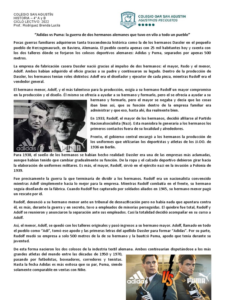 Adidas Vs Puma - Texto Alumnos | PDF | Adidas
