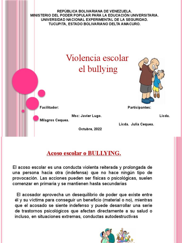 Participantes en el Bullying Escolar | PDF | Sicología | Conceptos ...