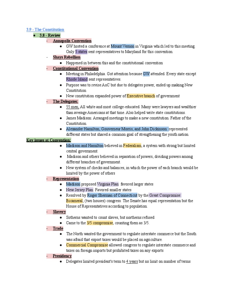 APUSH Reading Notes - 3.9 | PDF | United States Bill Of Rights ...