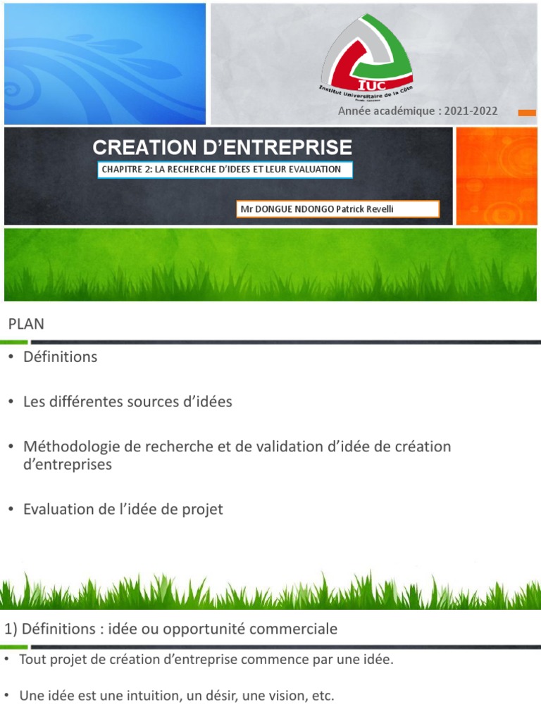 Recherche et Évaluation d'Idées d'Entreprise | PDF | Business | Créativité