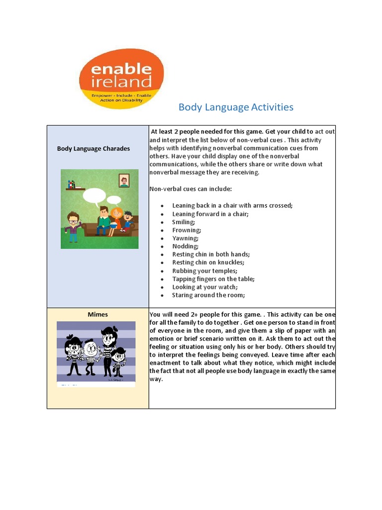 Building Body Language Awareness: A Collection of Activities to Develop Skills in Non-Verbal ...