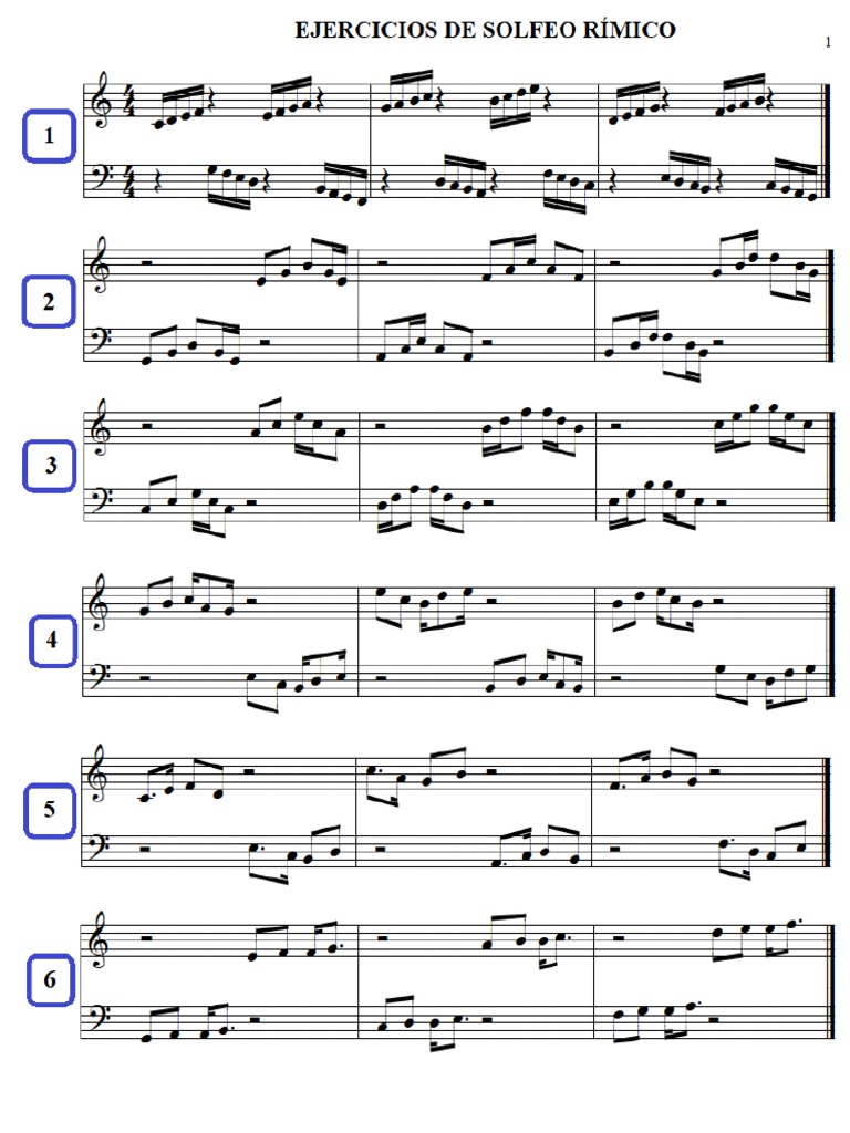 Ejercicios de Solfeo Rítmico | PDF