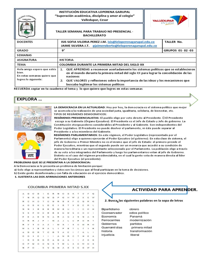 Historia 9 3p | PDF | Colombia | Gobierno