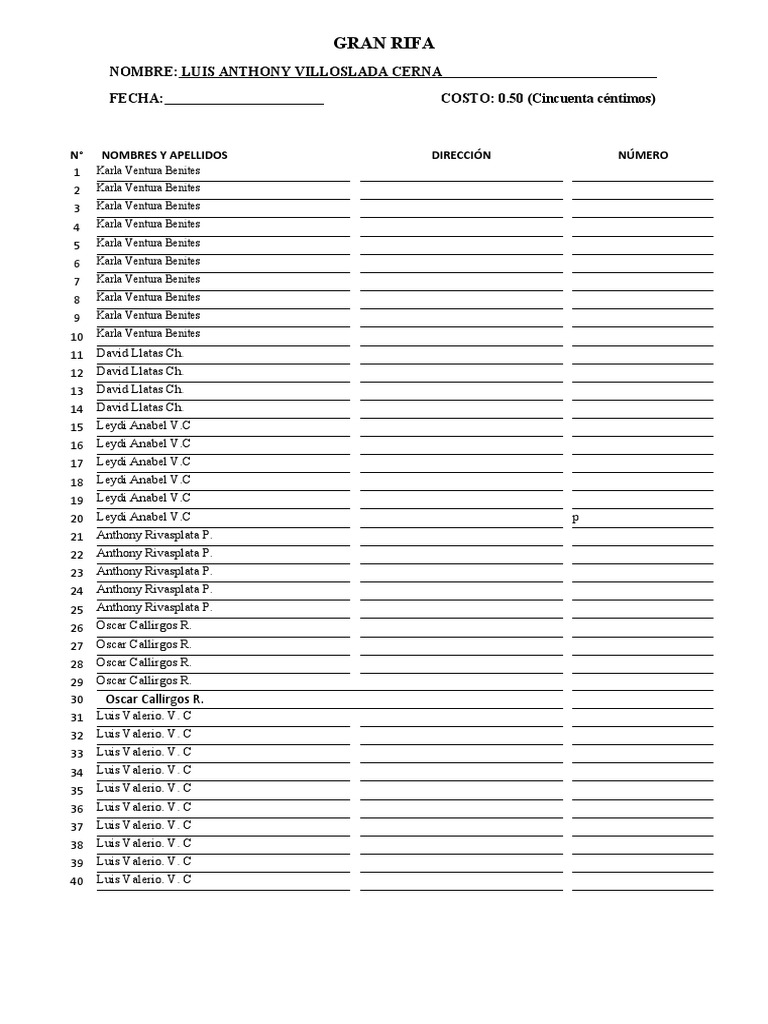 Gran Rifa | PDF