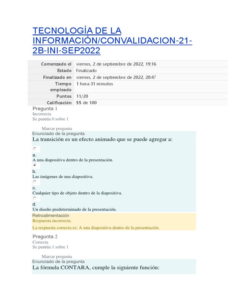 Convalidacion Tecnología de La Información 2022 | PDF | Microsoft PowerPoint